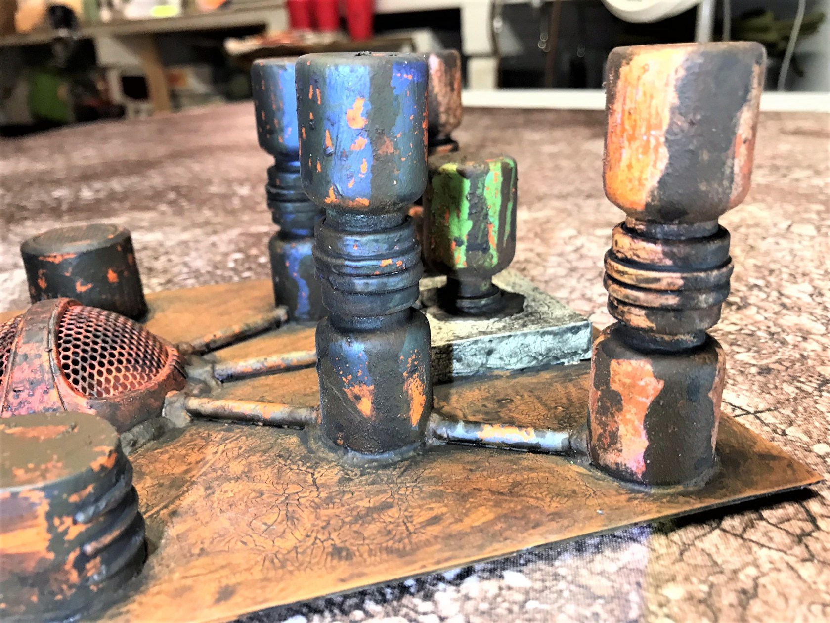 18 Sci Fi plant scratch build complete on mat, side close up – Mark A ...