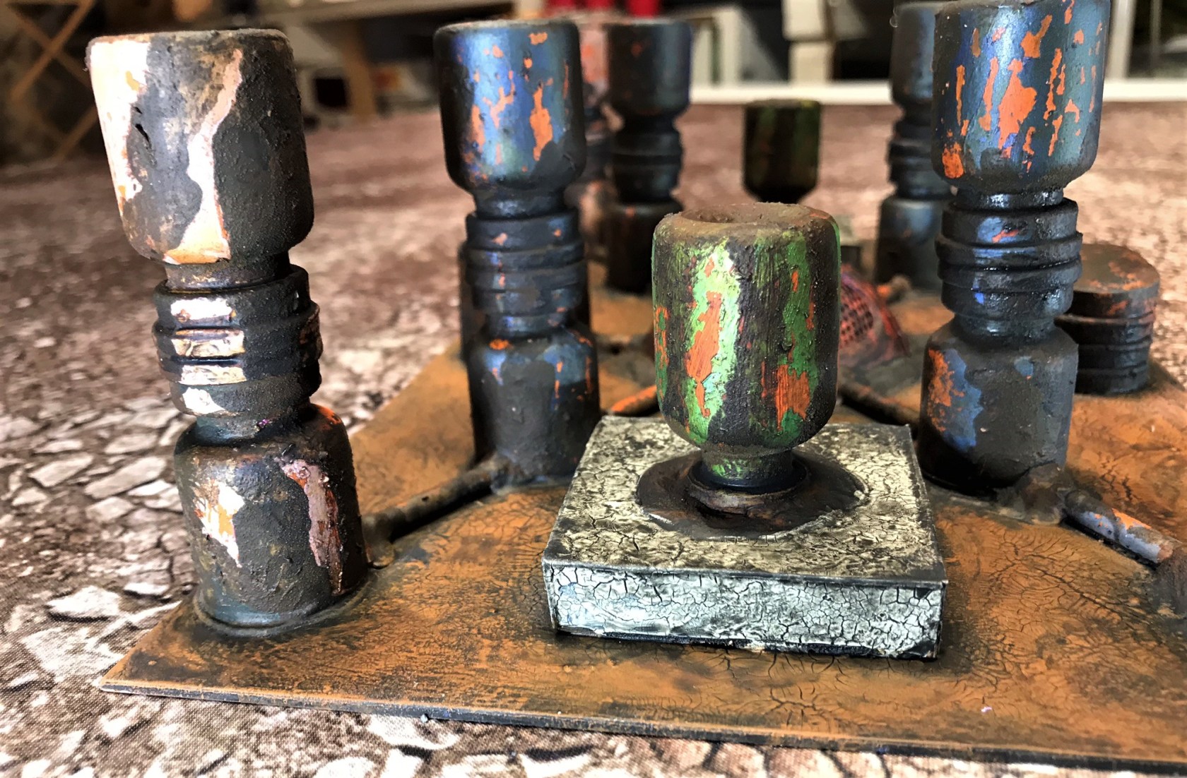 19 Sci Fi plant scratch build complete on mat, end close up – Mark A. Morin