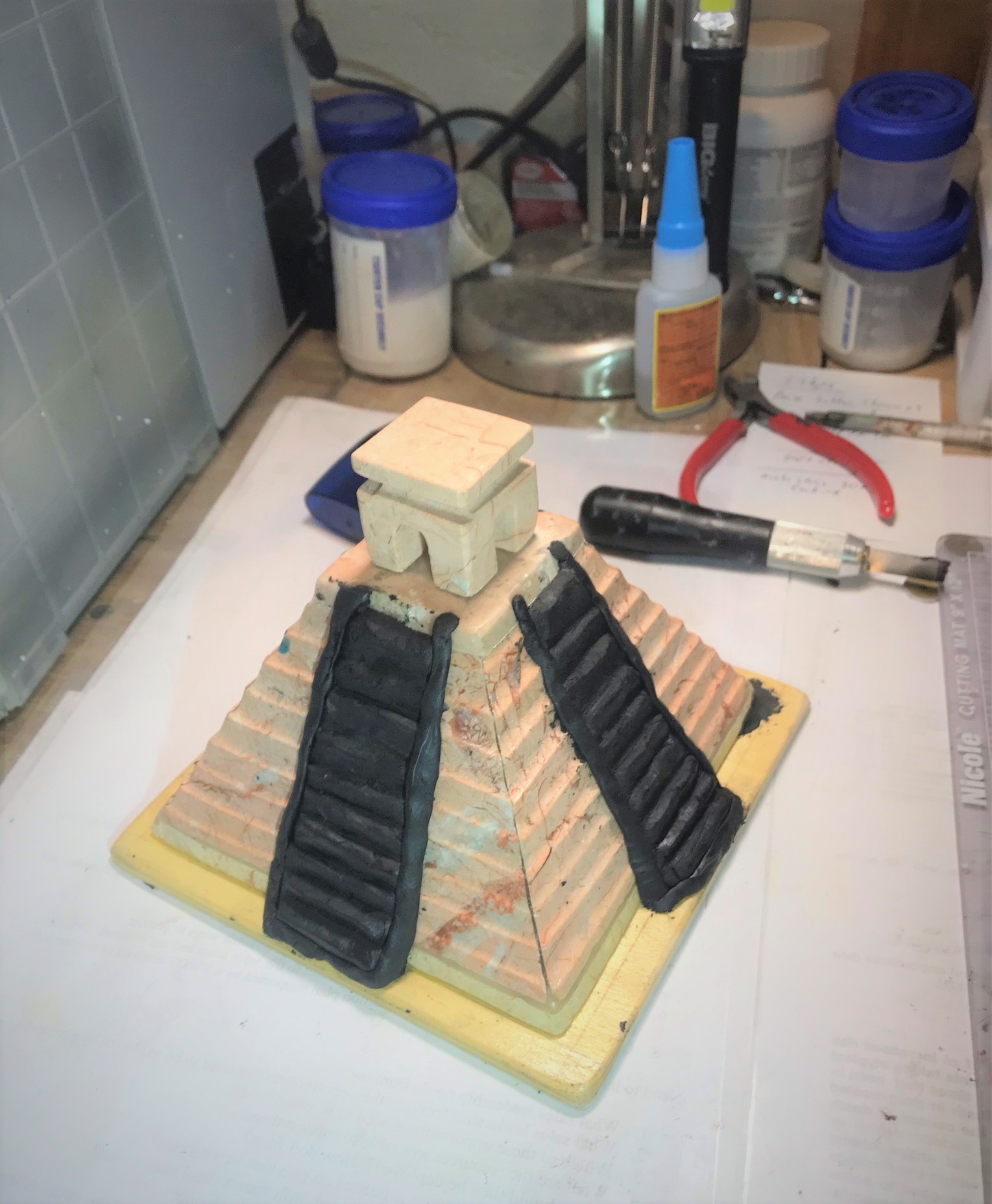 12 Aztec Temple stairs sculpted – Mark A. Morin